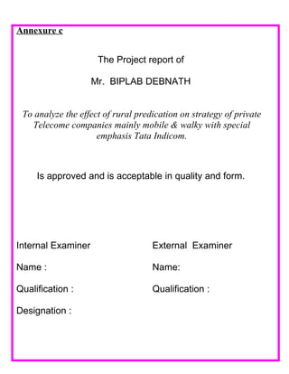 Tata indicom project | DOC
