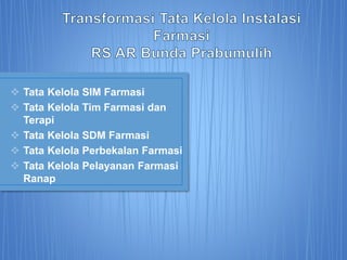 tata kelola instalasi farmasi rumah sakit | PPTX