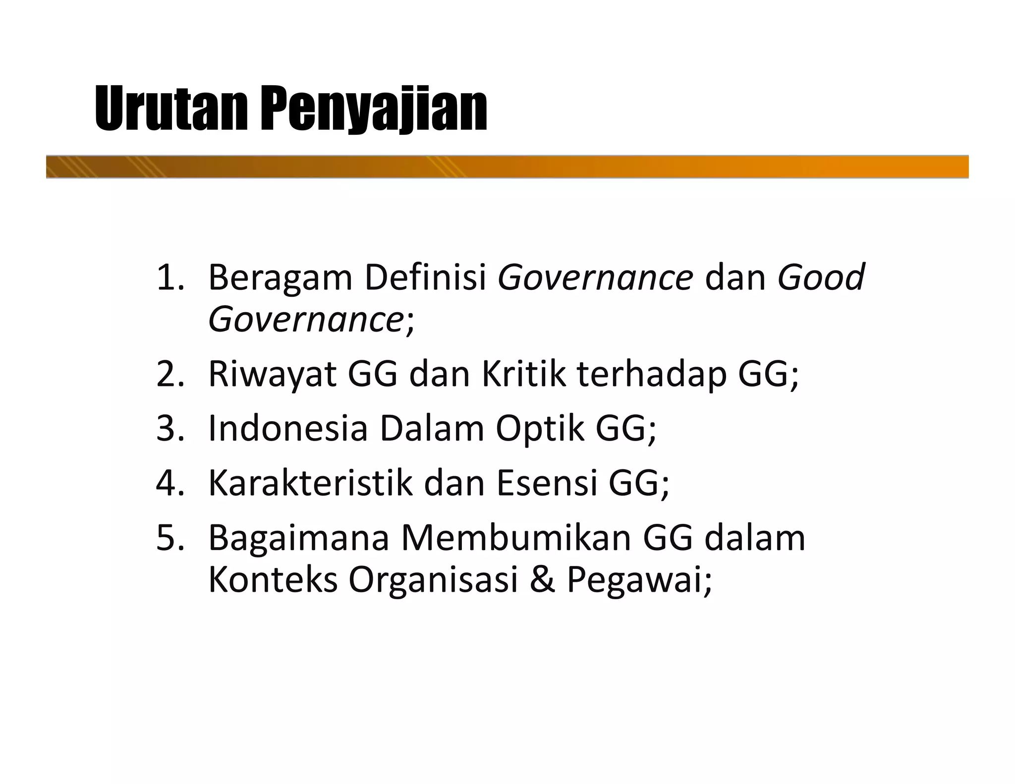 Tata Kelola Pemerintahan yang Baik (Good Governance) | PDF