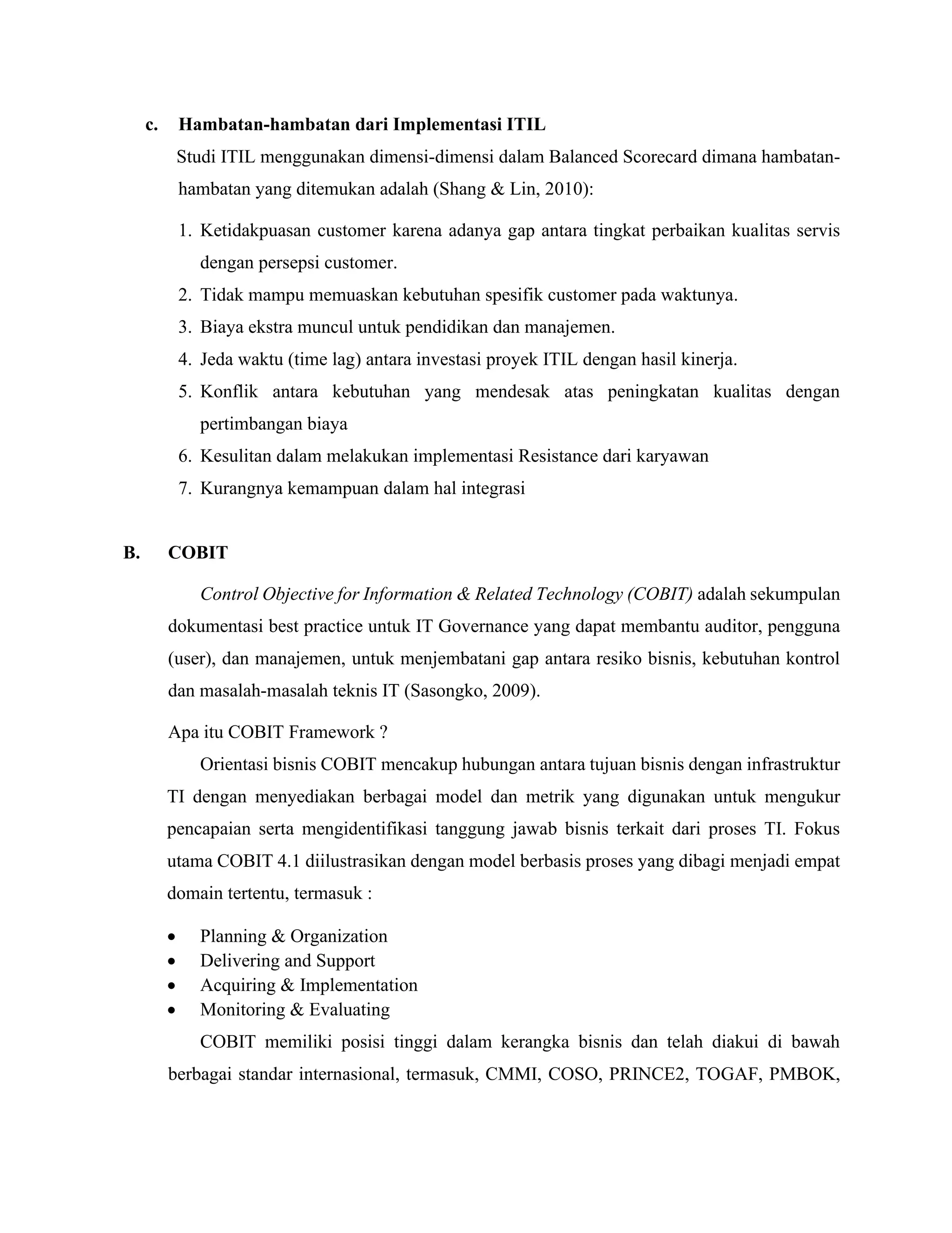Materi Framework dan Best Practice Tata Kelola IT beserta contoh implementasinya dalam ...