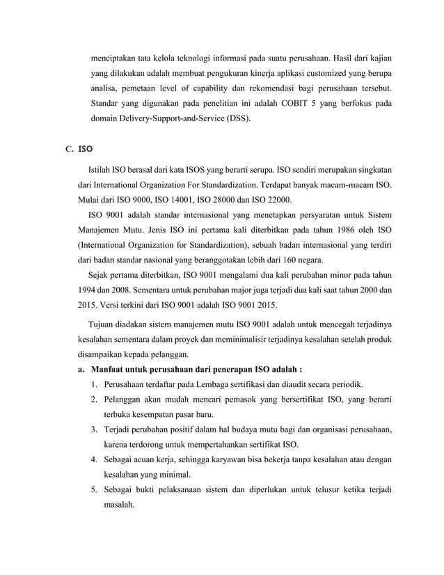 Materi Framework dan Best Practice Tata Kelola IT beserta contoh implementasinya dalam ...