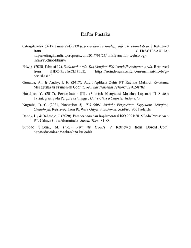 Materi Framework dan Best Practice Tata Kelola IT beserta contoh implementasinya dalam ...