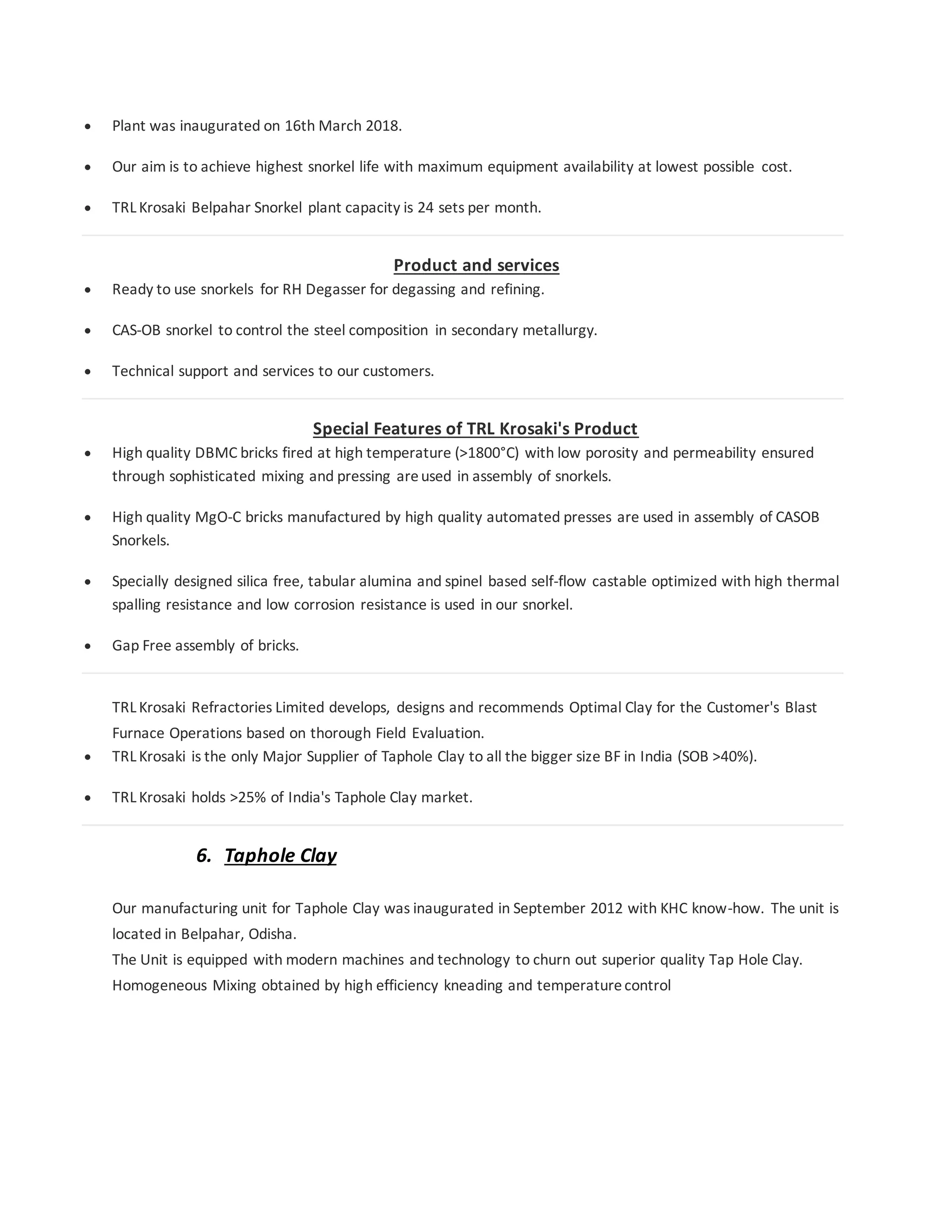 Tata krosaki refractory overview | DOCX
