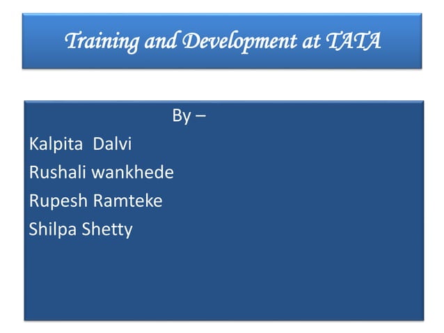 Tata management training center | PPTX