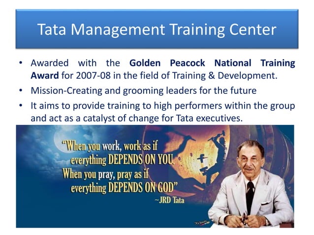 Tata management training center | PPTX