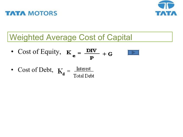 Tata Motors Capital Structure | PPT