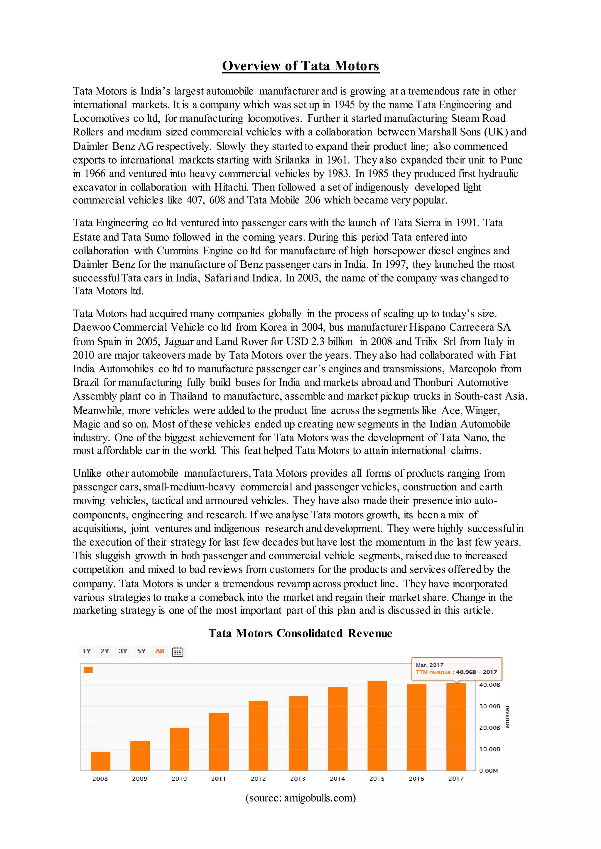 Tata motors marketing strategy | DOCX