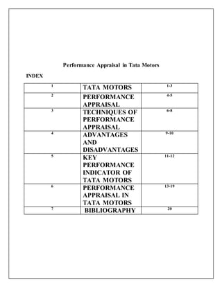 Tata motors pms and kpi | DOCX