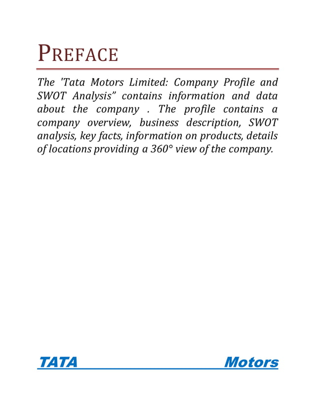 Tata motors project | DOCX | Asia Travel | Travel Locations