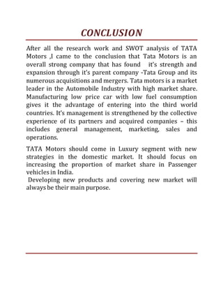 Tata motors project | DOCX