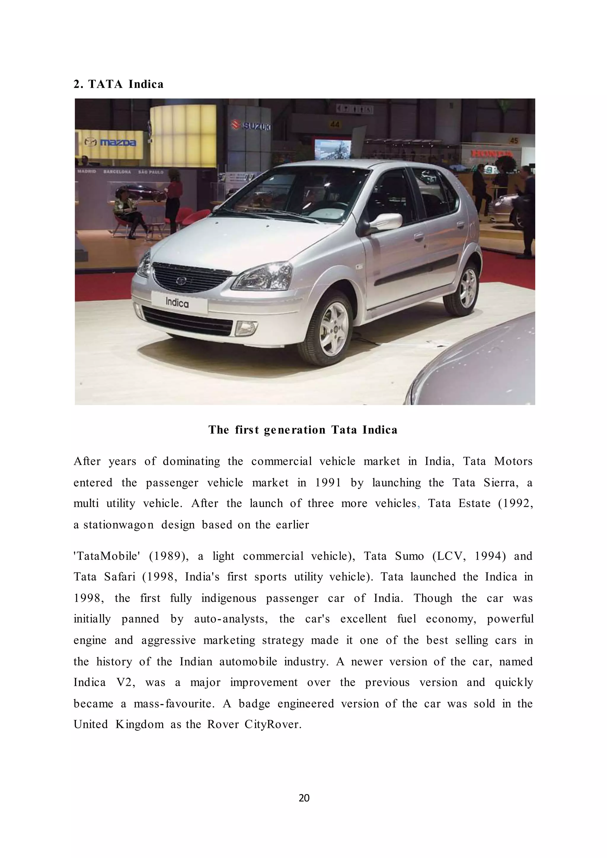 Analysis of strategic marketing of Tata Motors | DOCX | Automotive ...