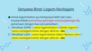 Penulisan Tatanama Senyawa dan Rumus Kimia | PPT