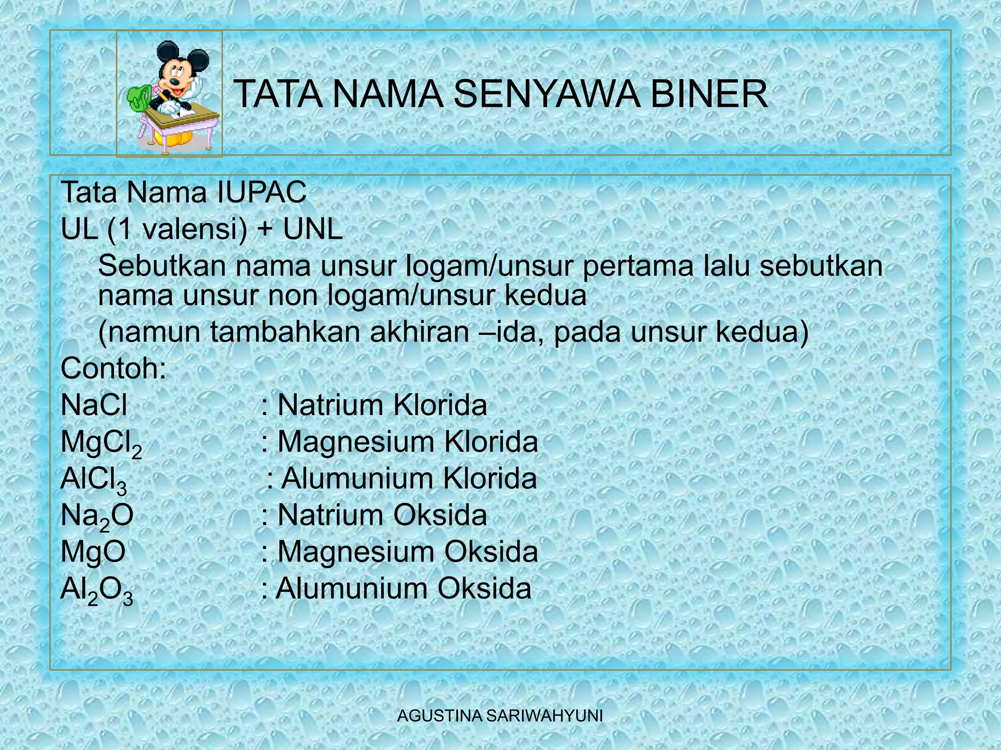 Tata nama senyawa agustina sariwahyuni | PPTX