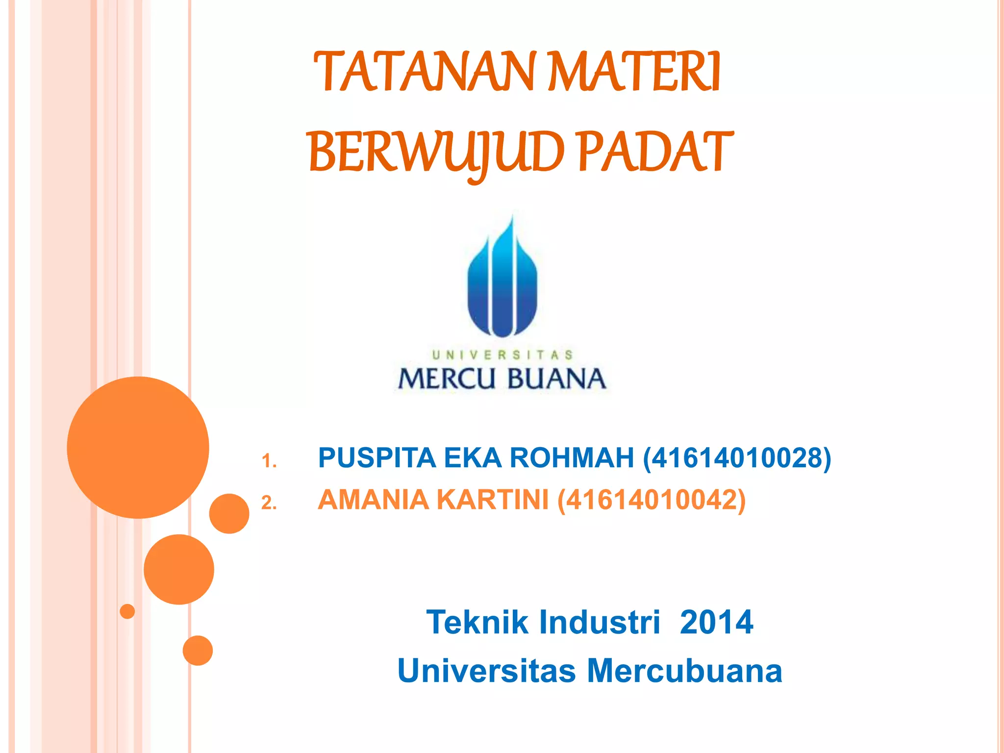 Tatanan materi berwujud padat | PPTX