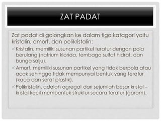 Tatanan materi berwujud padat | PPTX