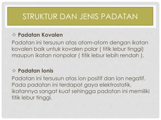 Tatanan materi berwujud padat | PPTX