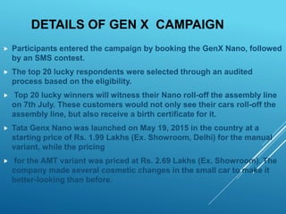 Tata nano Advertisement Campaign | PPTX