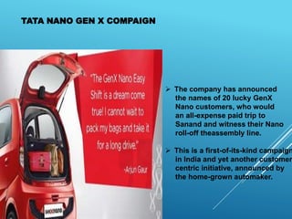 Tata nano Advertisement Campaign | PPTX