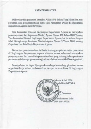 Tata persuratan dinas di lingkungan departemen agama 2011 | PDF