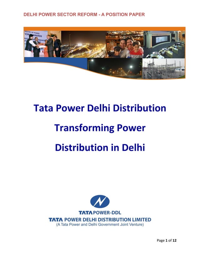 Tata Power Delhi Distribution – Transforming Power Distribution in Delhi | PDF | Power and ...