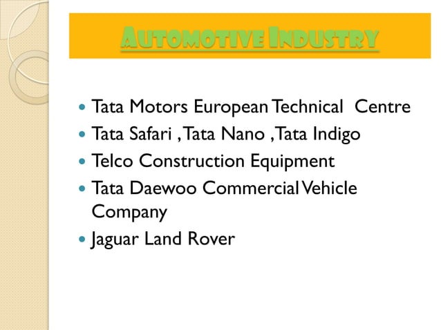 Tata product mix | PPTX | Automotive Industry | Industries