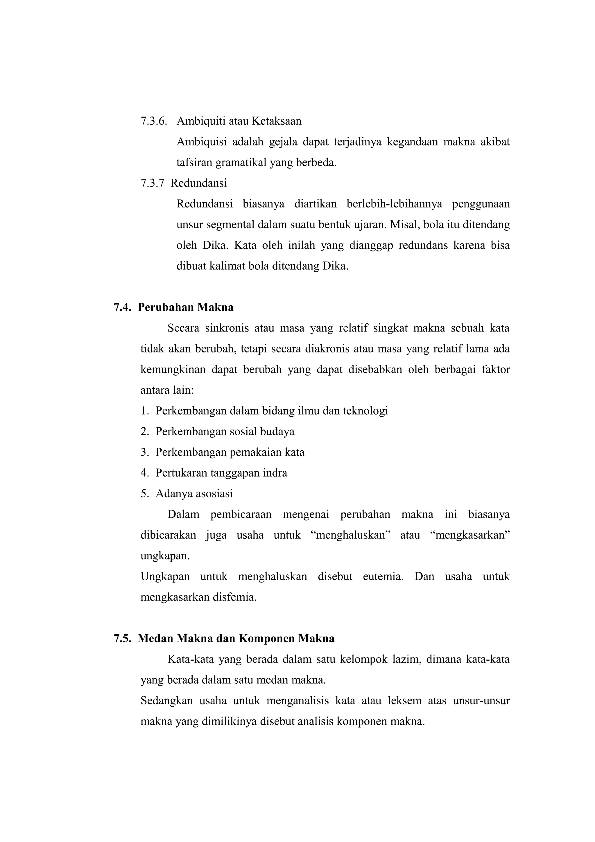 Tataran linguistik semantik | DOC