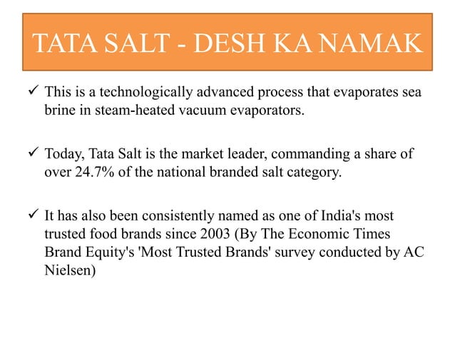 Tata salt (Desh Ka Namak) | PPTX | Nutrition | Healthy Living