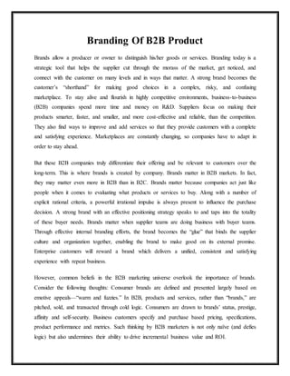 B2B Branding from Tata steel | DOCX