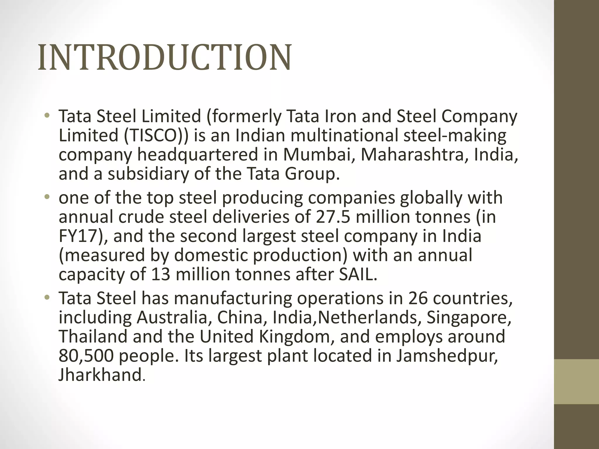 Tata steel analysis 2017 | PPTX