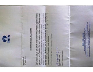 Tata steel feed back | PDF
