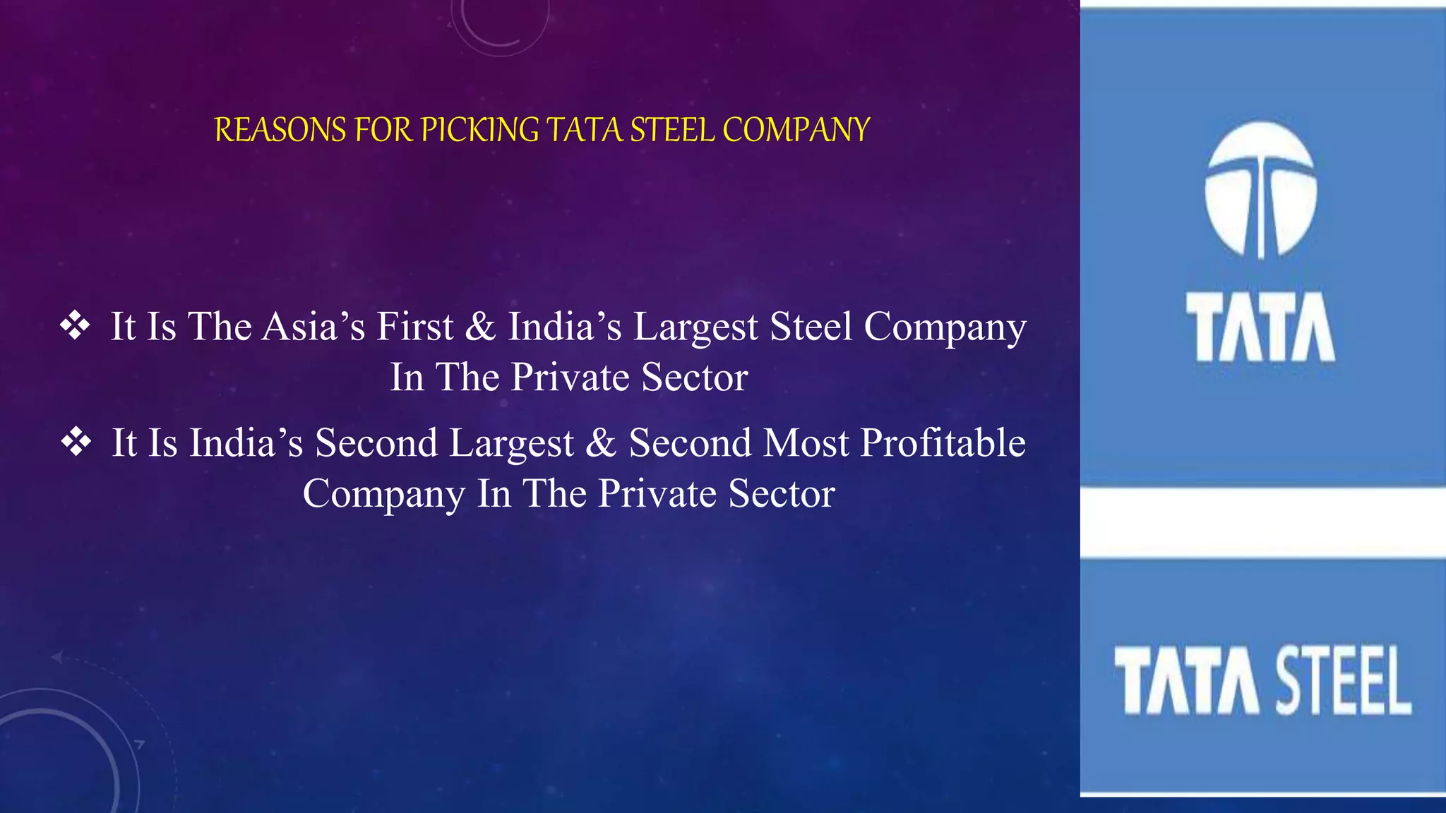 A Presentation on Tata steel Company | PPTX