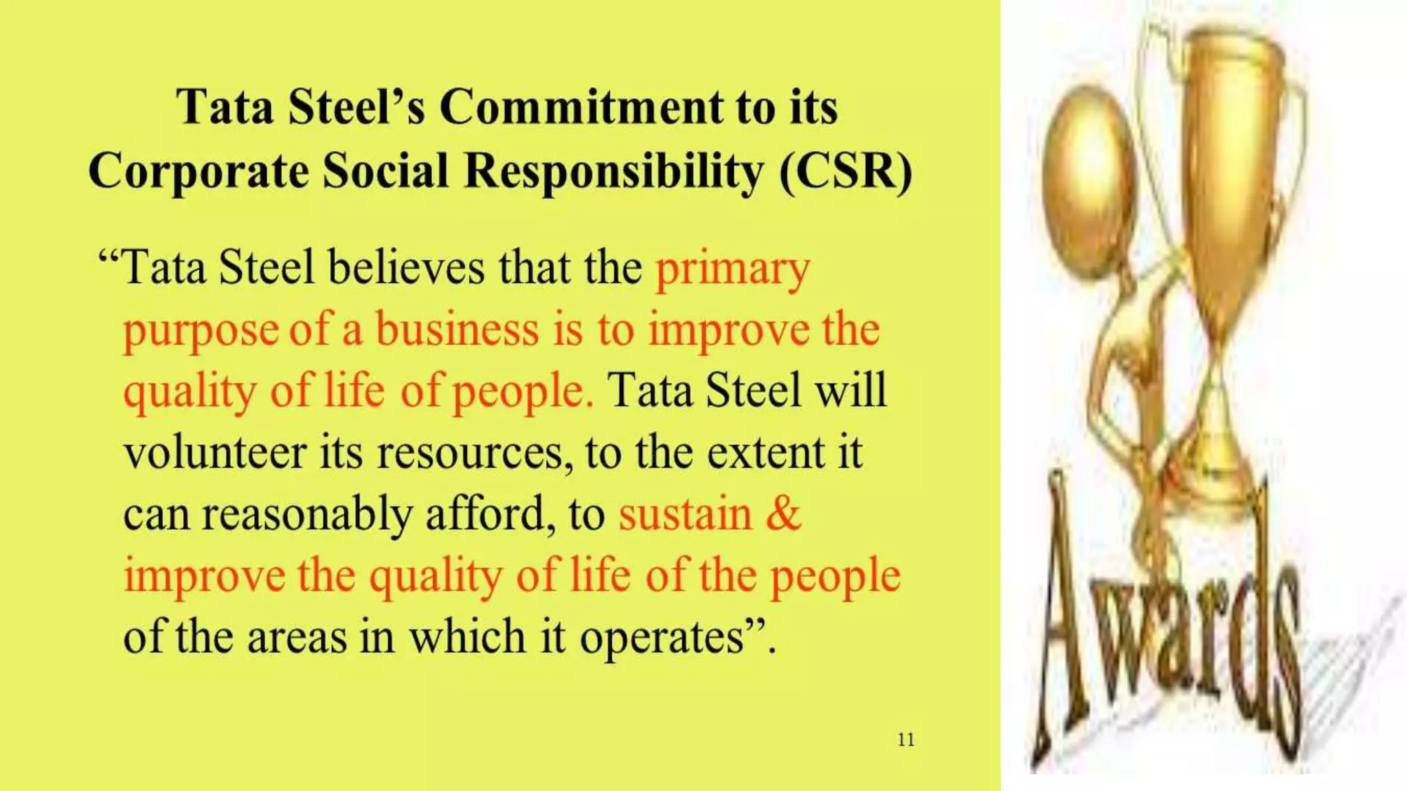 A Presentation on Tata steel Company | PPTX