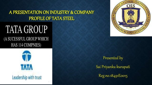 A Presentation on Tata steel Company | PPTX
