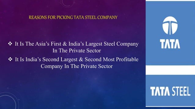 A Presentation on Tata steel Company | PPTX