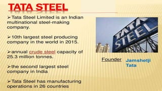 A Presentation on Tata steel Company | PPTX