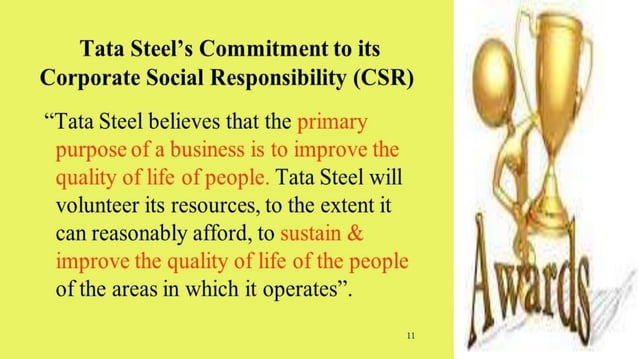A Presentation on Tata steel Company | PPTX