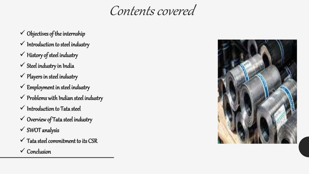 A Presentation on Tata steel Company | PPTX