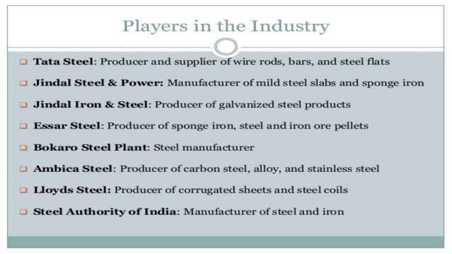 A Presentation on Tata steel Company | PPTX