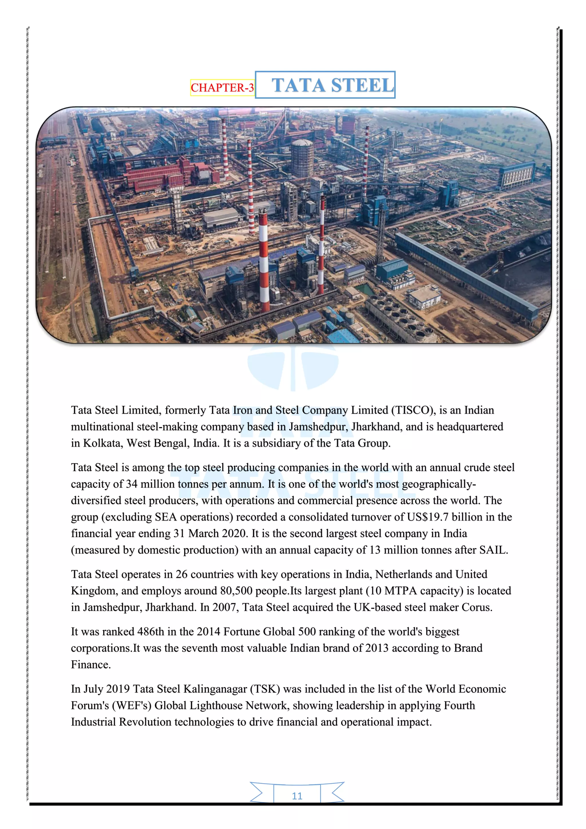 Tata steel report | PDF