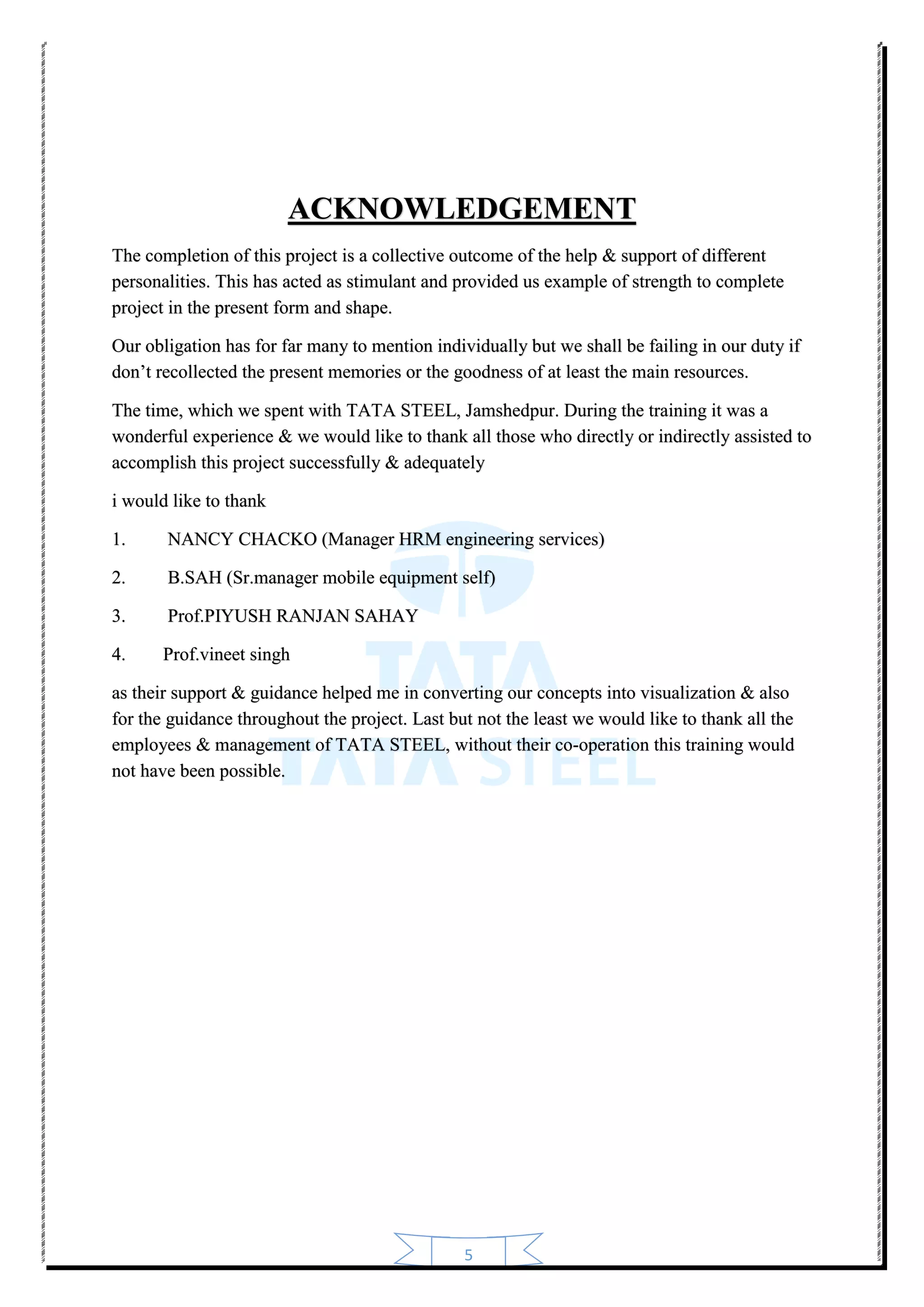 Tata steel report | PDF