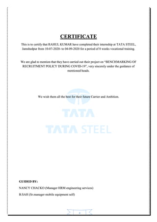 Tata steel report | PDF