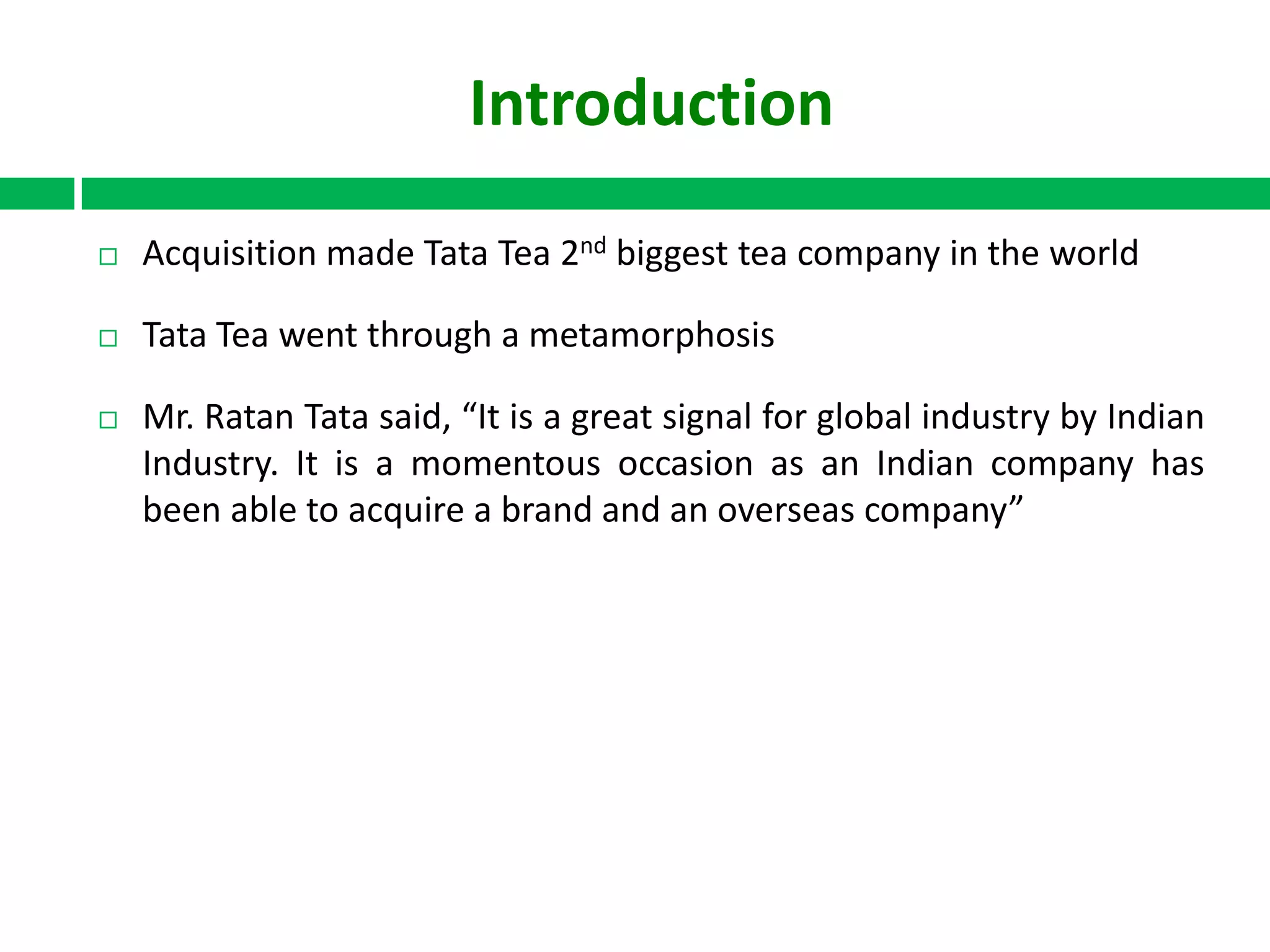 Tata Tea & Tetley acquisition | PPTX