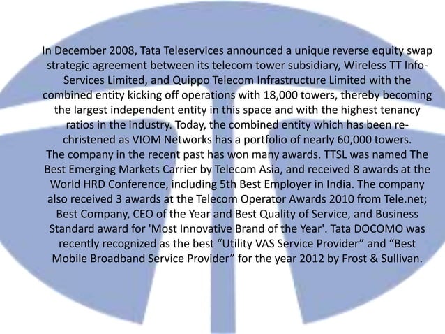 Tata teleservices | PPT