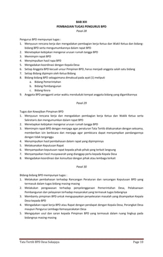 Tata tertib bpd sukajaya | PDF