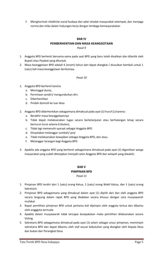 Tata tertib bpd sukajaya | PDF