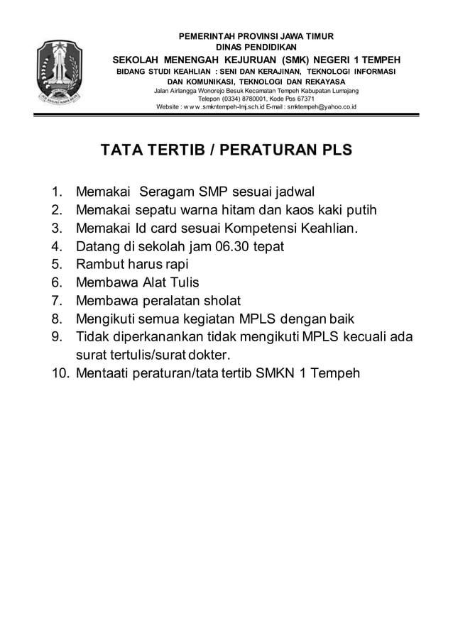 Tata tertib mpls | DOCX