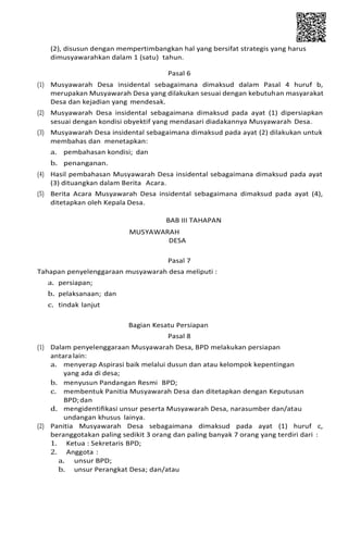 PERATURAN DESA TENTANG TATA TERTIB MUSYAWARAH DESA | PDF