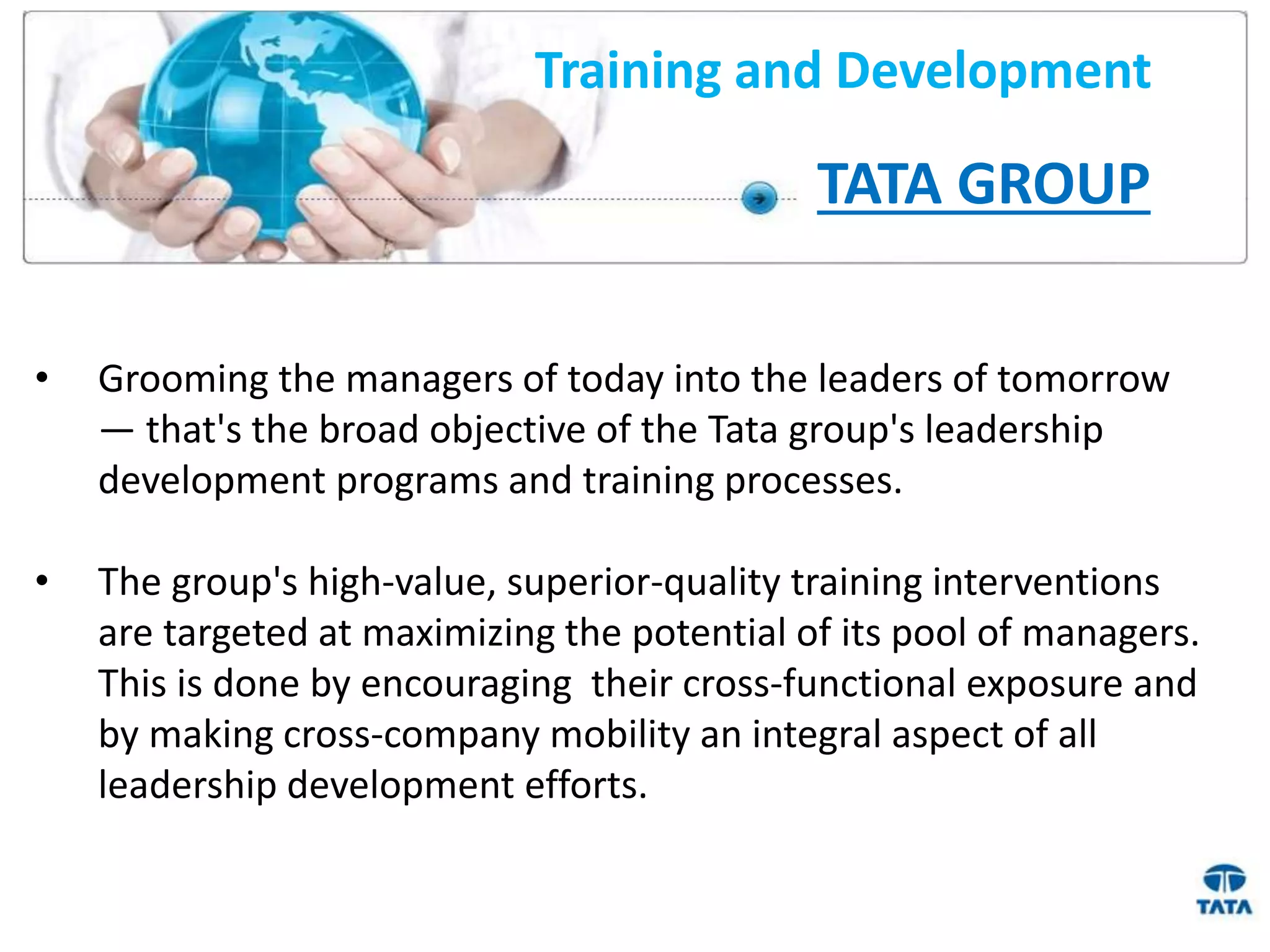 Training and development programme by TATA Group | PPTX