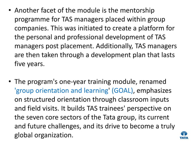 Training and development programme by TATA Group | PPTX