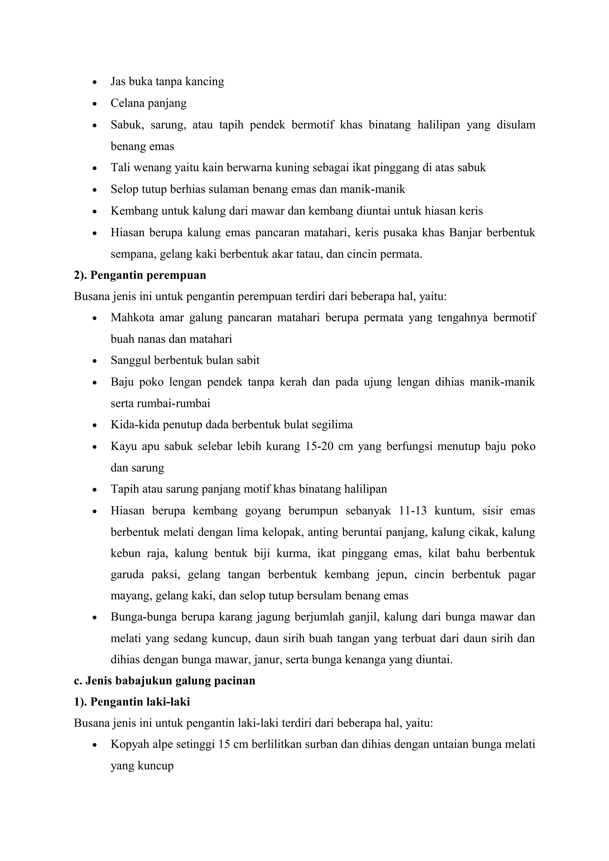 Tata upacara pengantin banjar | DOC